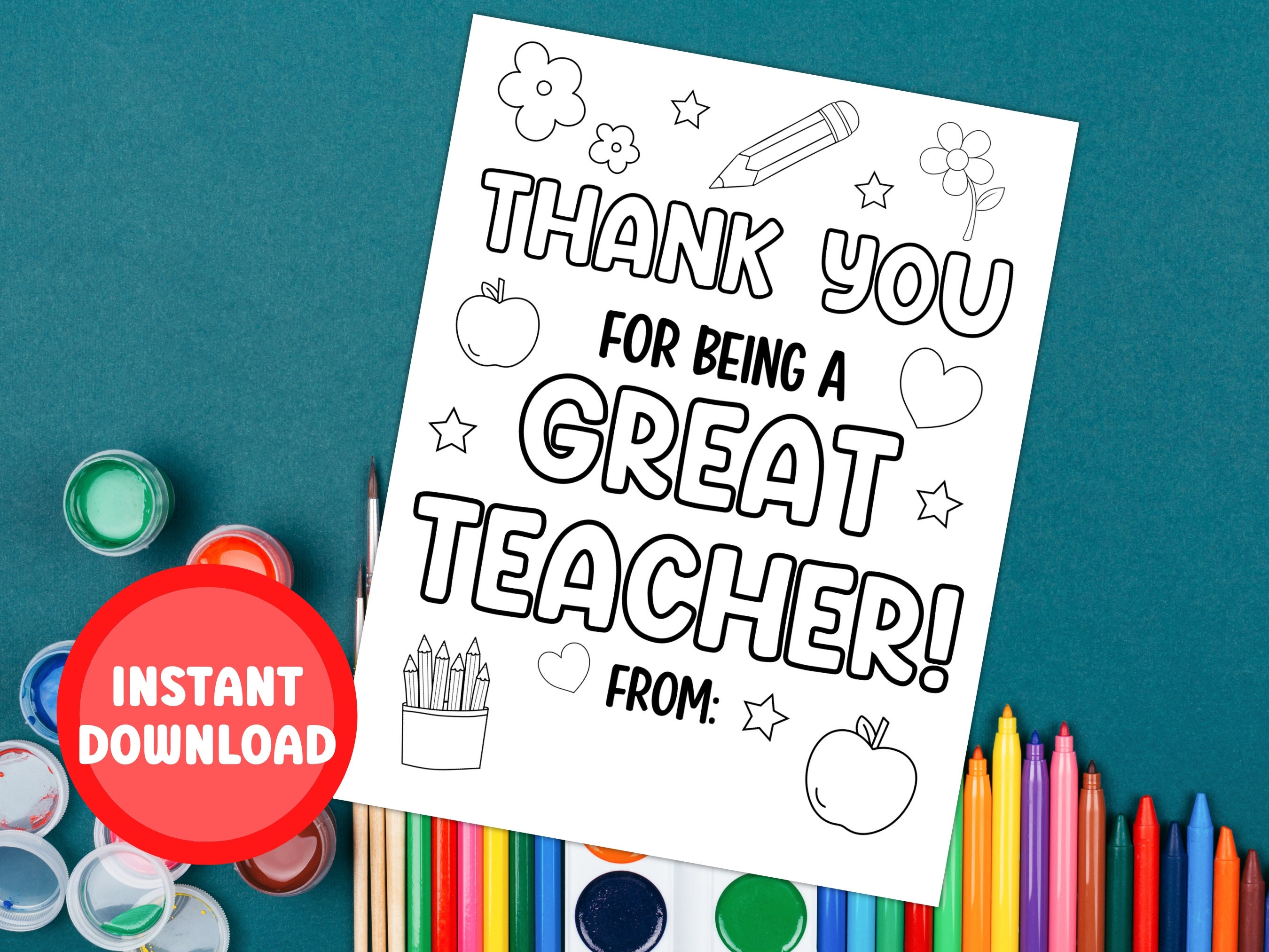Teacher Appreciation Week Coloring Page, Printable Teacher Appreciation ...
