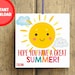 End of School Year Tag, Teacher Appreciation Tag, Summer Sun, Classroom ...