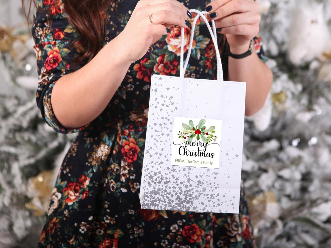Editable Christmas Gift Tags, Merry Christmas Holiday Tags, Christmas ...