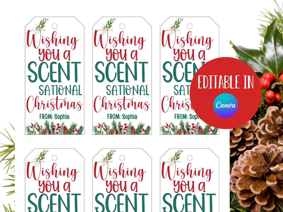 Christmas Gift Tag, Wishing You a Scentsational, Soap Tag, Christmas ...