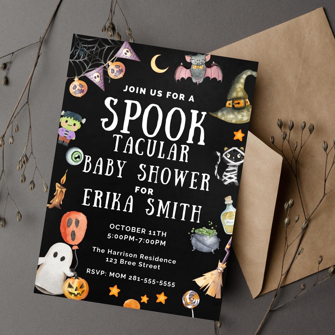 Halloween Baby Shower Invitation, Spooktacular Baby Shower, Baby Shower ...