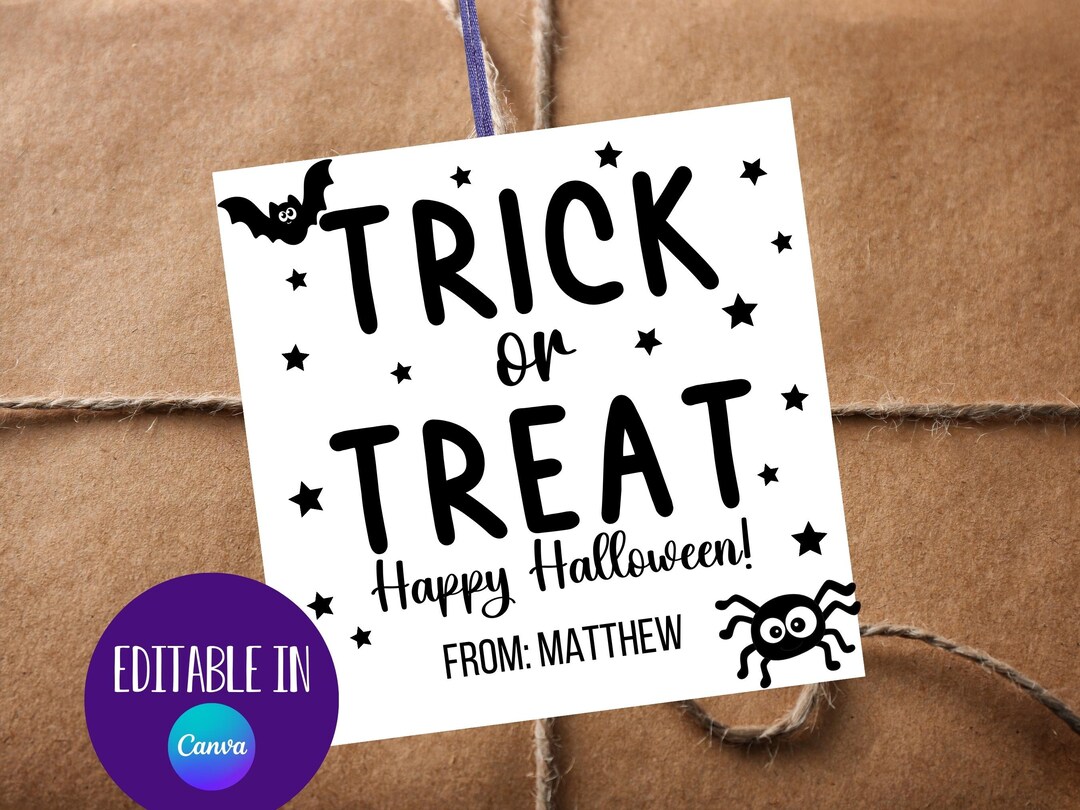 Halloween Printable Tags, Halloween Treat, Trick or Treat Favor Tags ...
