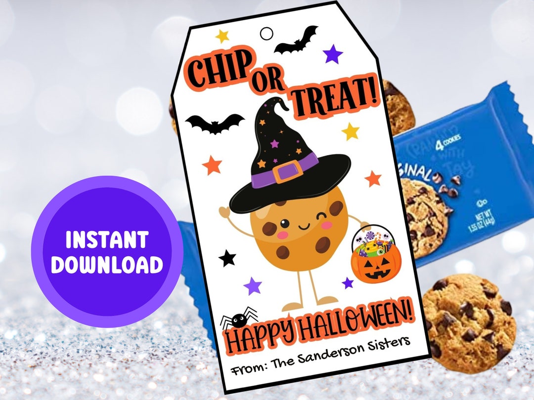Halloween Tag, Chip or Treat Printable Tag, Trick or Treat Bag ...