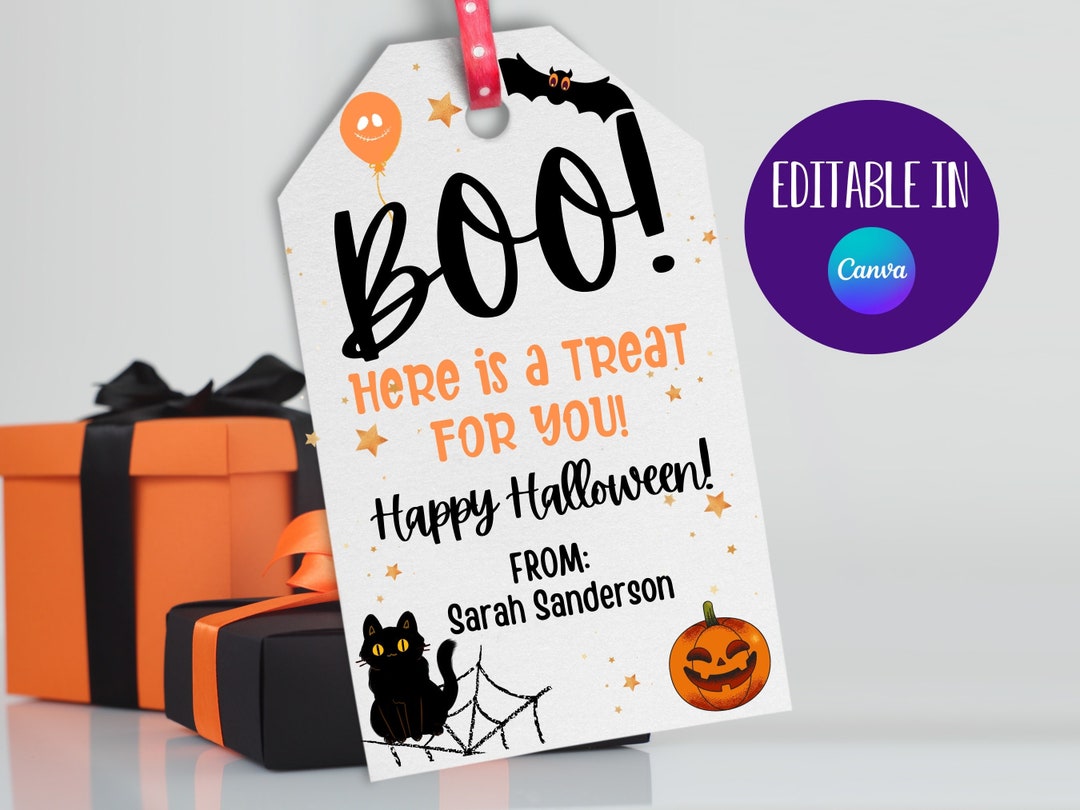 Halloween Favor Tags, Boo Gift Tags, Trick or Treat Favor Tags, Treat ...