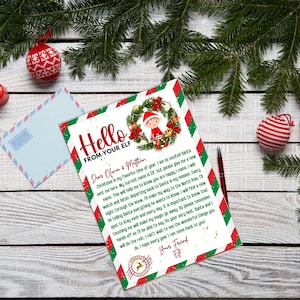 Christmas Elf Introduction Letter, Elf Arrival Letter Printable, First ...