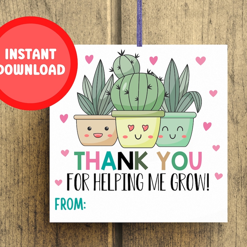 Thank You for Helping Me Grow - Etsy