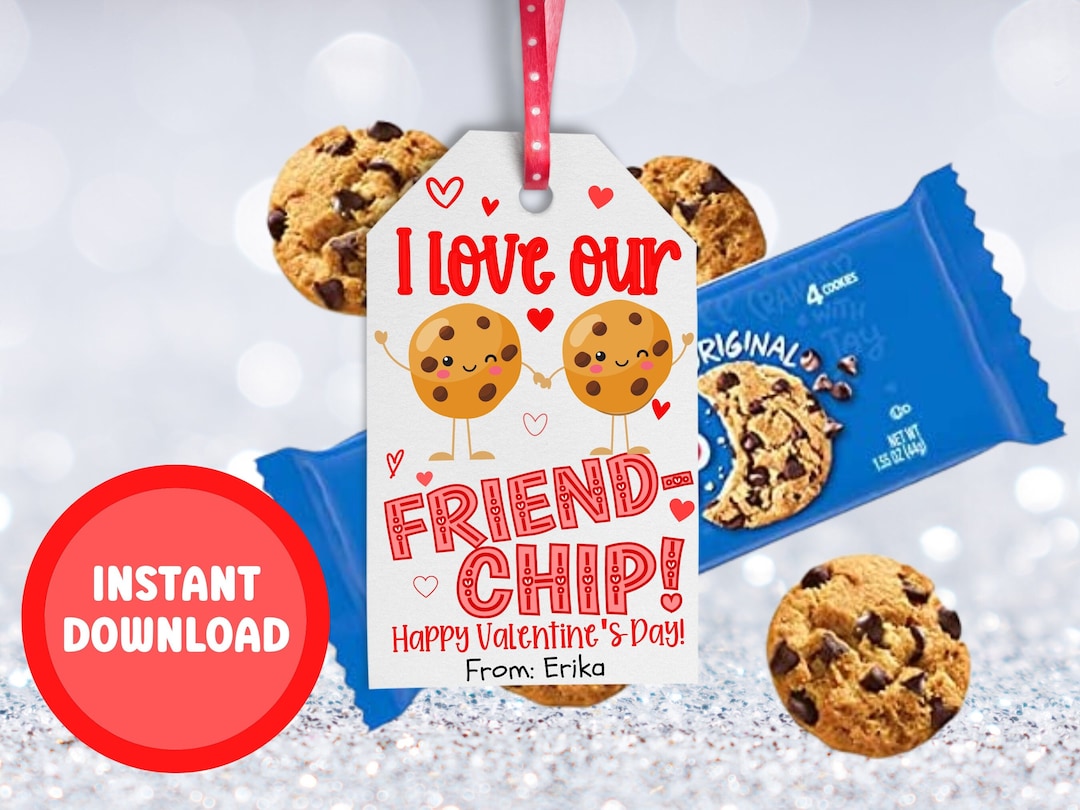 Kids Valentines Cards Friend-chip, Chip Hooray, Valentine Tags, Printable Valentines Day, Kid ...