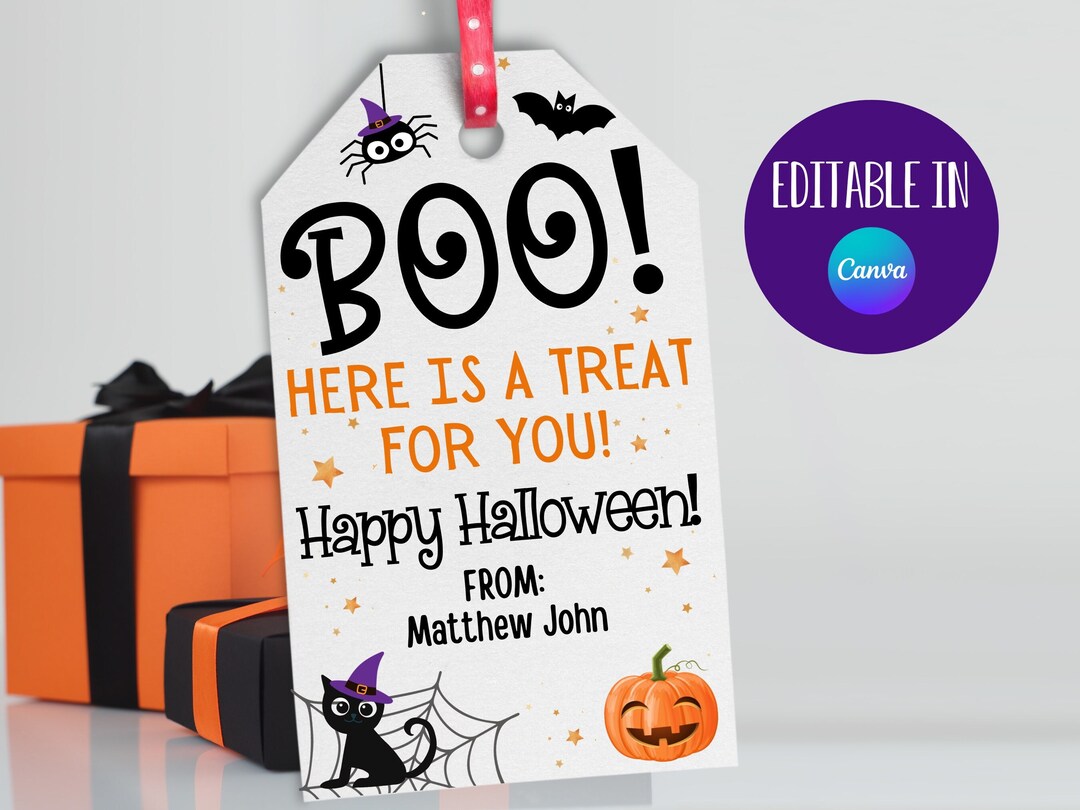 Halloween Favor Tags, Boo Gift Tags, Trick or Treat Favor Tags, Treat ...