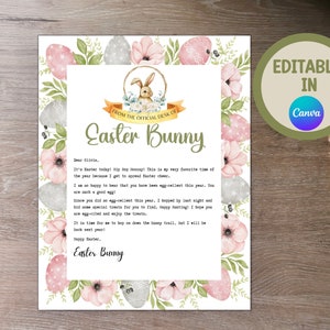 Printable Official Letter From the Desk of the Easter Bunny, Editable ...