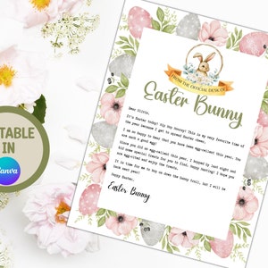 Printable Official Letter From the Desk of the Easter Bunny, Editable ...