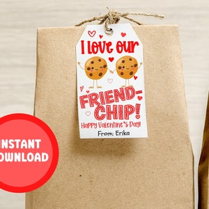 Kids Valentines Cards Friend-chip, Chip Hooray, Valentine Tags ...