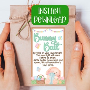 Easter Bunny Bait Tag, Easter Food Instant Download, Easter Basket Tag ...