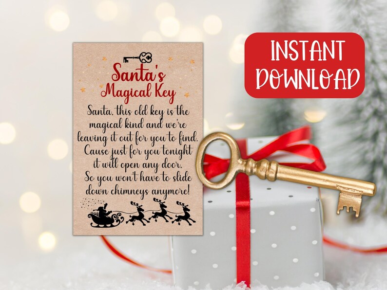 Santa's Magic Key Tag, Christmas Eve Box Filler, Christmas Eve ...