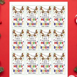 Christmas Gift Tags, Holiday Label, Holiday Gift Tags, Merry & Bright ...