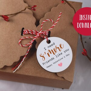 I Need S'more Friends Like You Valentine's Day Gift Tags, School ...