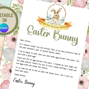 Printable Official Letter From the Desk of the Easter Bunny, Editable ...