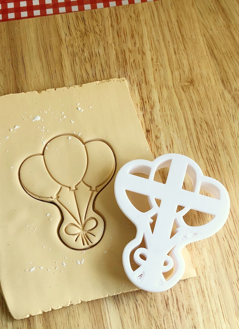 Balloon Bouquet Cookie Cutter, Ballon Bunch Cutter Stamp, Birthday ...