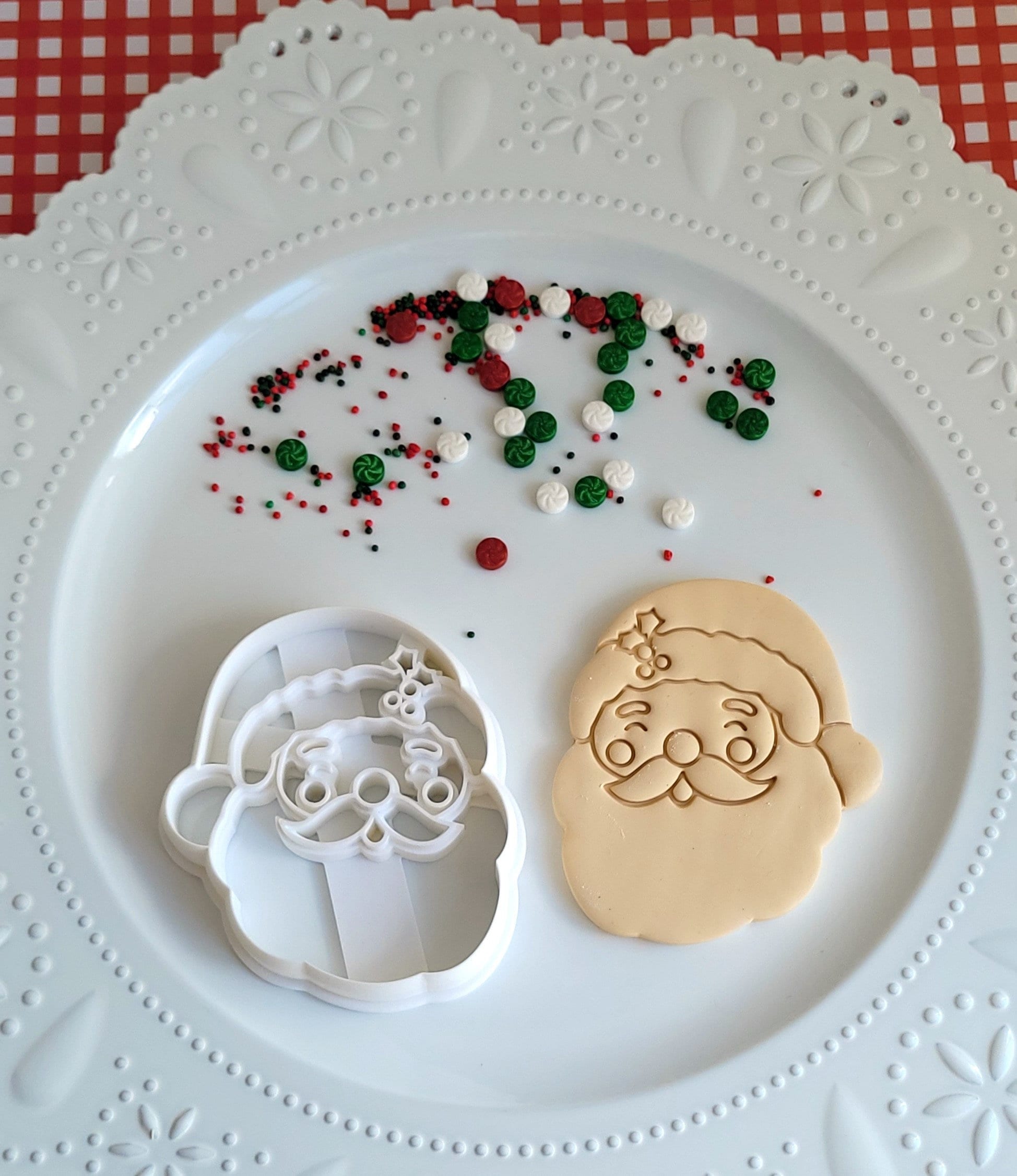 Laughing Santa Claus Cookie Cutter, Christmas Cutter for Polymer Clay ...