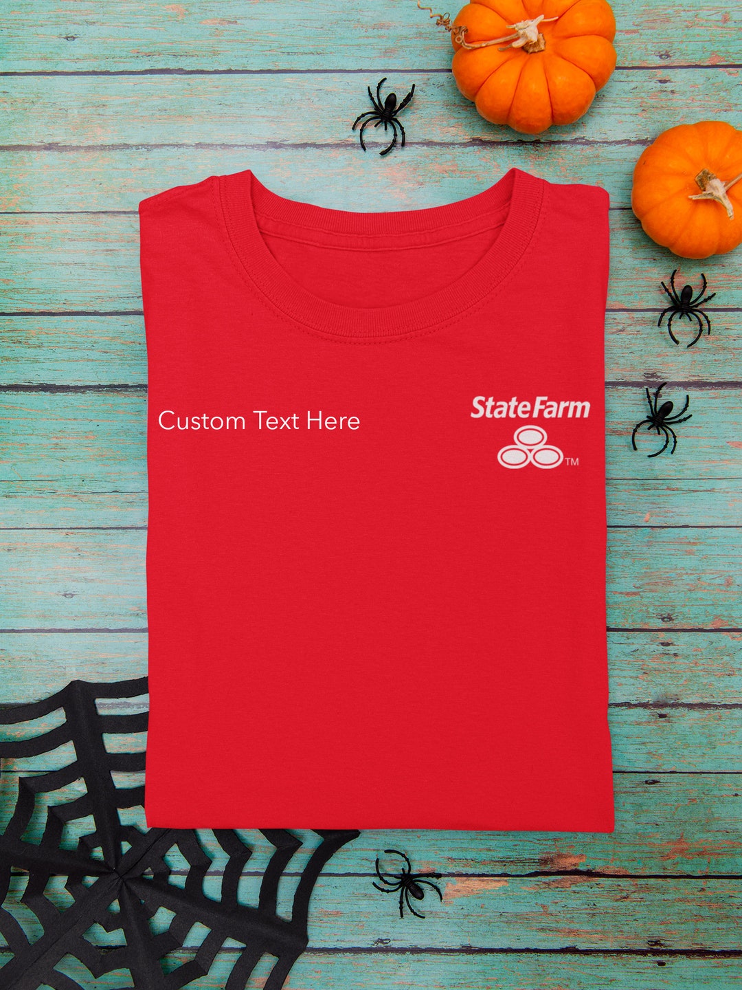 Jake State Farm Halloween Custom Name Costume Vinyl Red Shirt Short ...