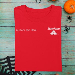 Jake State Farm Halloween Custom Name Costume Vinyl Red Shirt Short ...