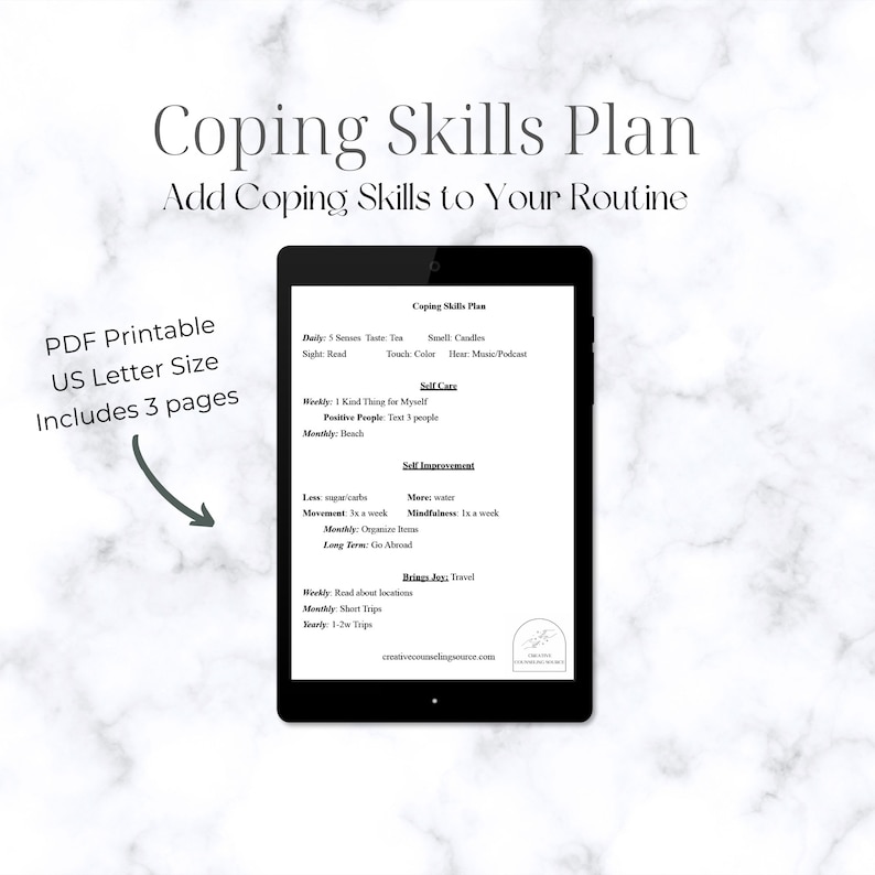 Coping Skills Plan - Etsy