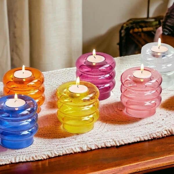 Glass Candle Holder - Etsy
