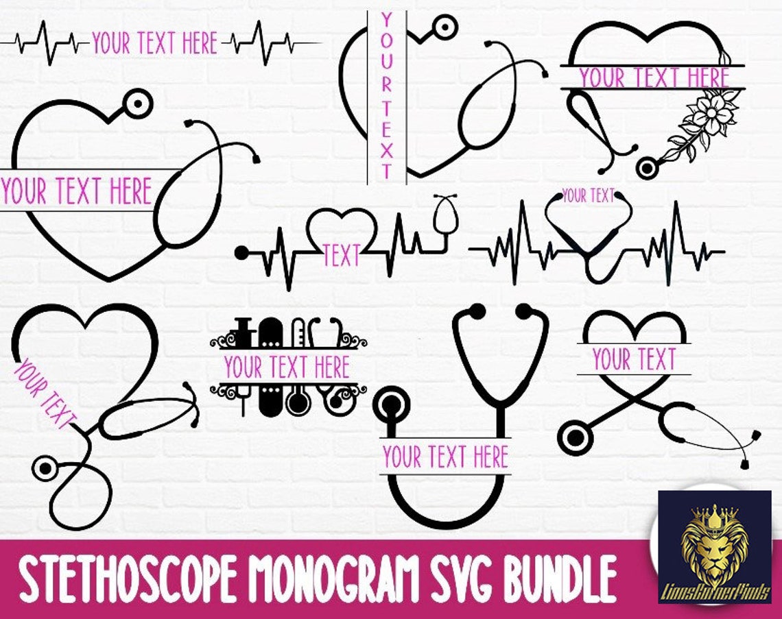 Stethoscope Monograms PNG SVG Files - Etsy