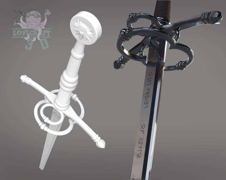 3D Cosplay Steel Sword Witcher School of the Wolf Stl File for Cosplay ...