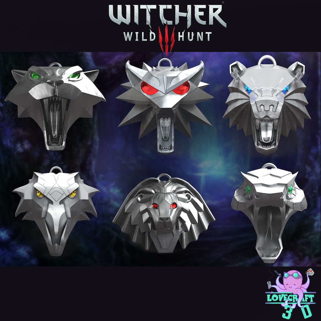 All Witcher Schools 3D Jewelry Design Cosplay Pendant Medallion STL ...