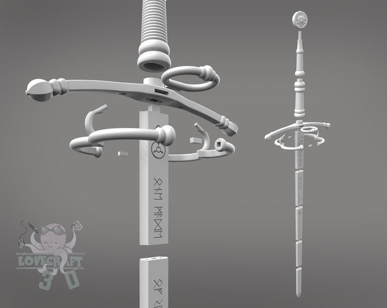 3D Cosplay Steel Sword Witcher School of the Wolf Stl File for Cosplay ...
