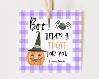 Printable Halloween Treat Tag, Boo Gift Tags for Trick or Treat Bag ...