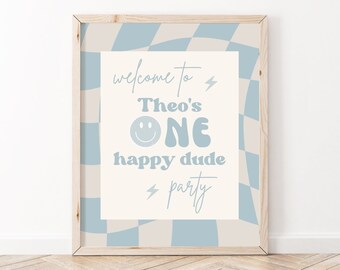 One Happy Dude Birthday Sign - Etsy