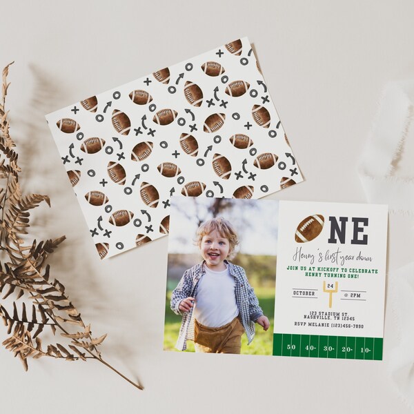 1st Year Down Birthday Invitation - Etsy