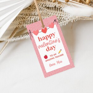 Printable Valentines Teacher Gift Tags | Instant Download | Valentine's ...