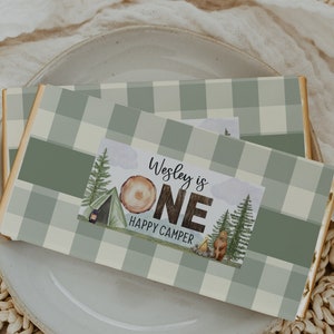 One Happy Camper Birthday Party Candy Bar Label Template, Instant ...