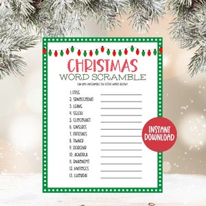 Christmas Word Scramble | Christmas Party Game | Christmas Games ...