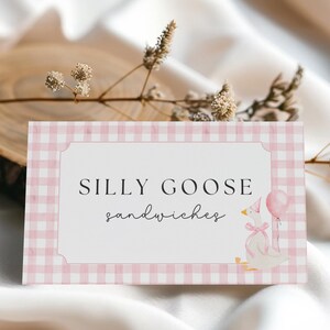 One Silly Goose Food Label, Silly Goose Birthday, Food Table Decor ...