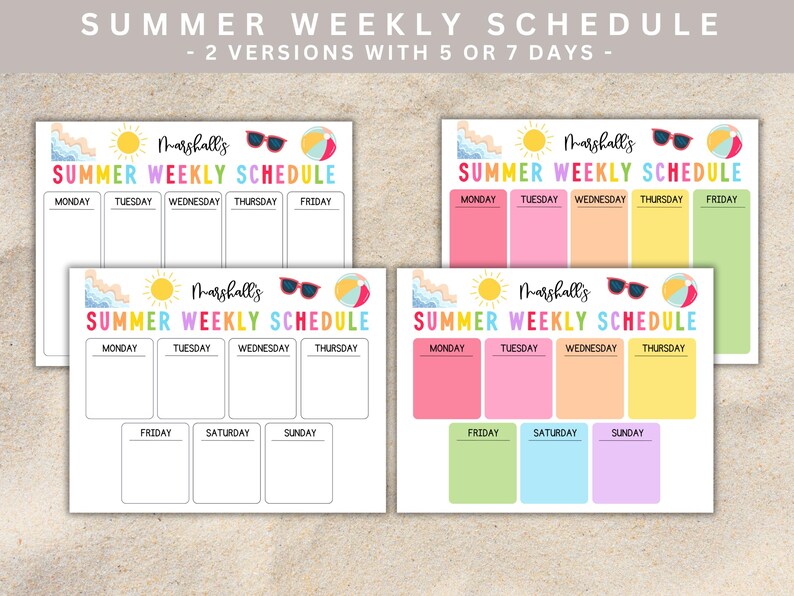 Printable Kids Summer Planner 2025, Kids Monthly Planner, Printable ...