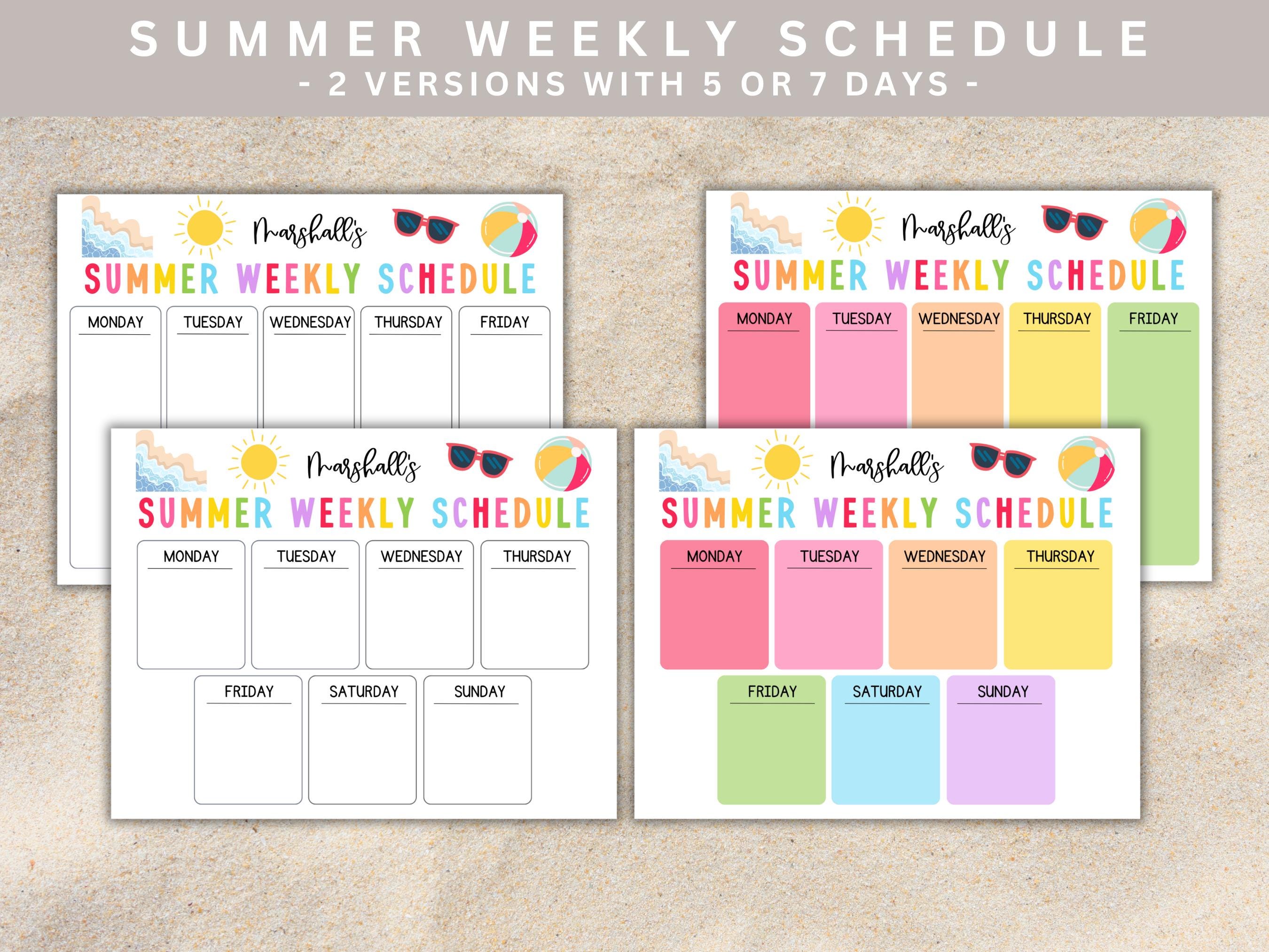 Printable Kids Summer Planner 2025, Kids Monthly Planner, Printable ...