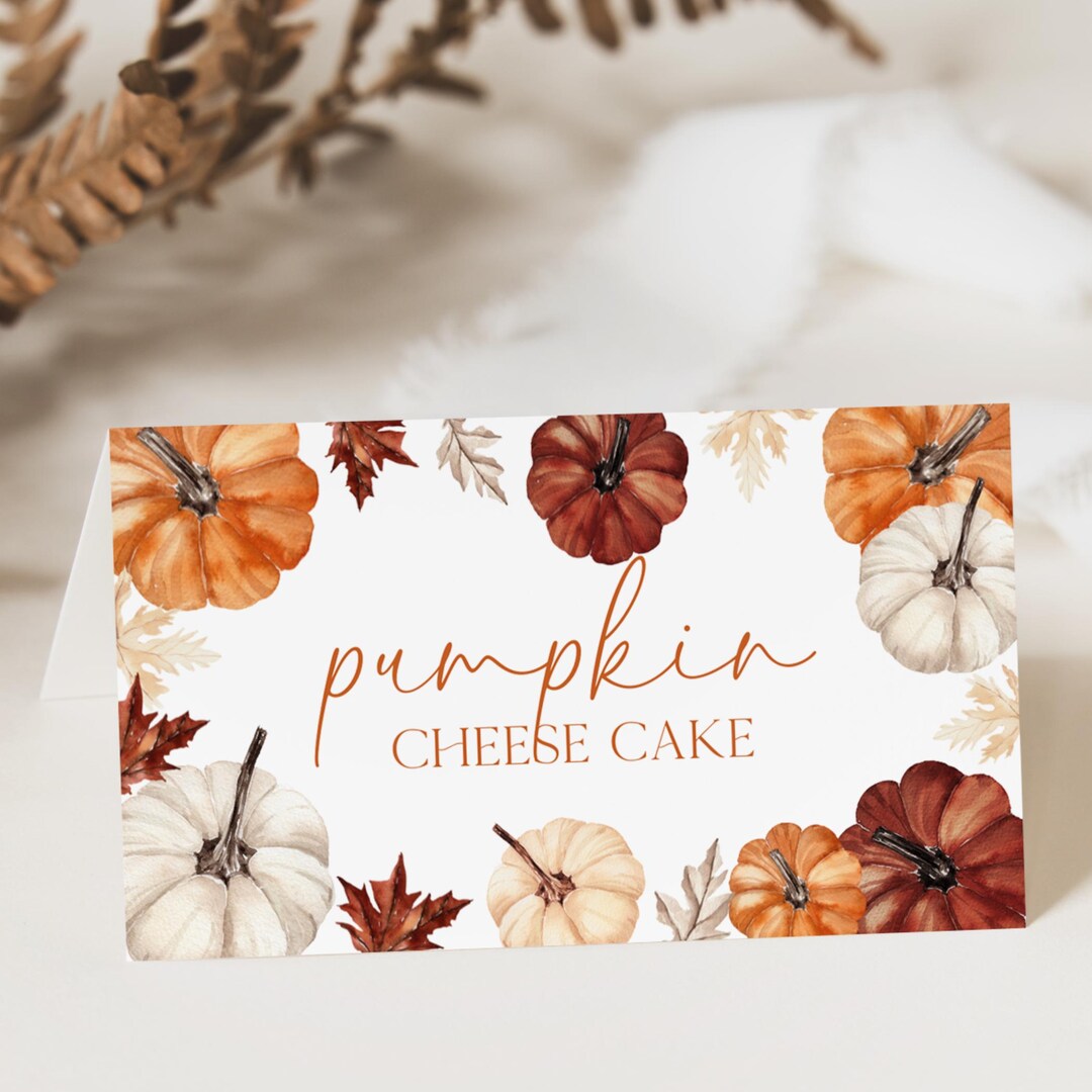 Fall Food Tent, Instant Download, Editable Template, Pumpkin Food Label ...