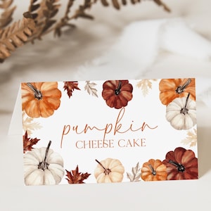Fall Food Tent, Instant Download, Editable Template, Pumpkin Food Label ...