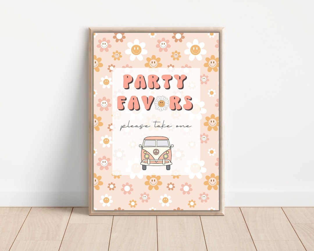 Groovy Birthday Party Sign | Party Favors Sign | Retro | First Birthday ...