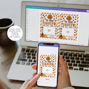 Printable Thanksgiving Gift Card Holder, Thankful for You, Teacher ...