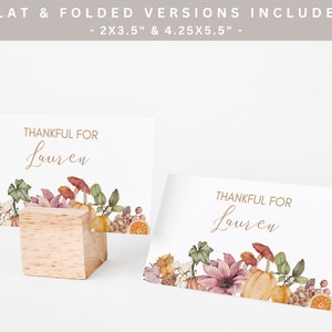 Thanksgiving Place Card Template, Autumn Table Decor, Thanksgiving ...