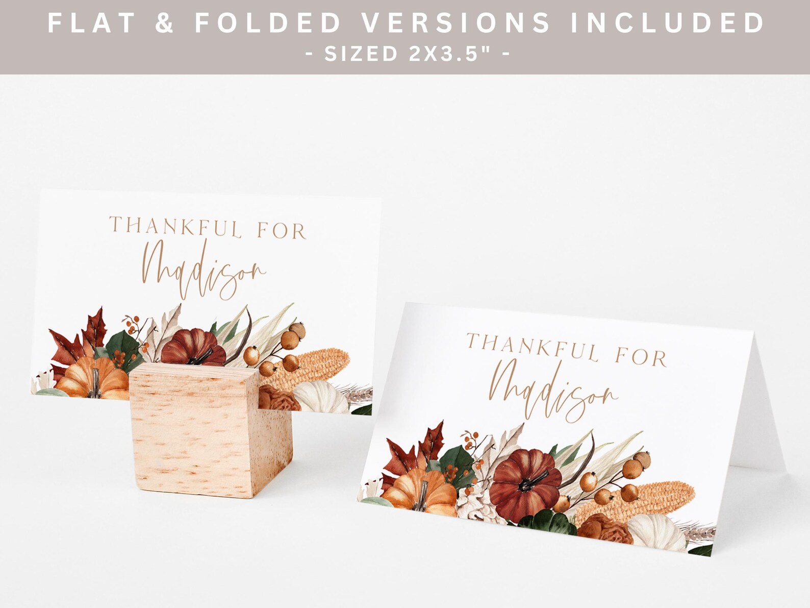 Fall Place Card, Printable Place Card, Autumn Place Card, Thanksgiving ...