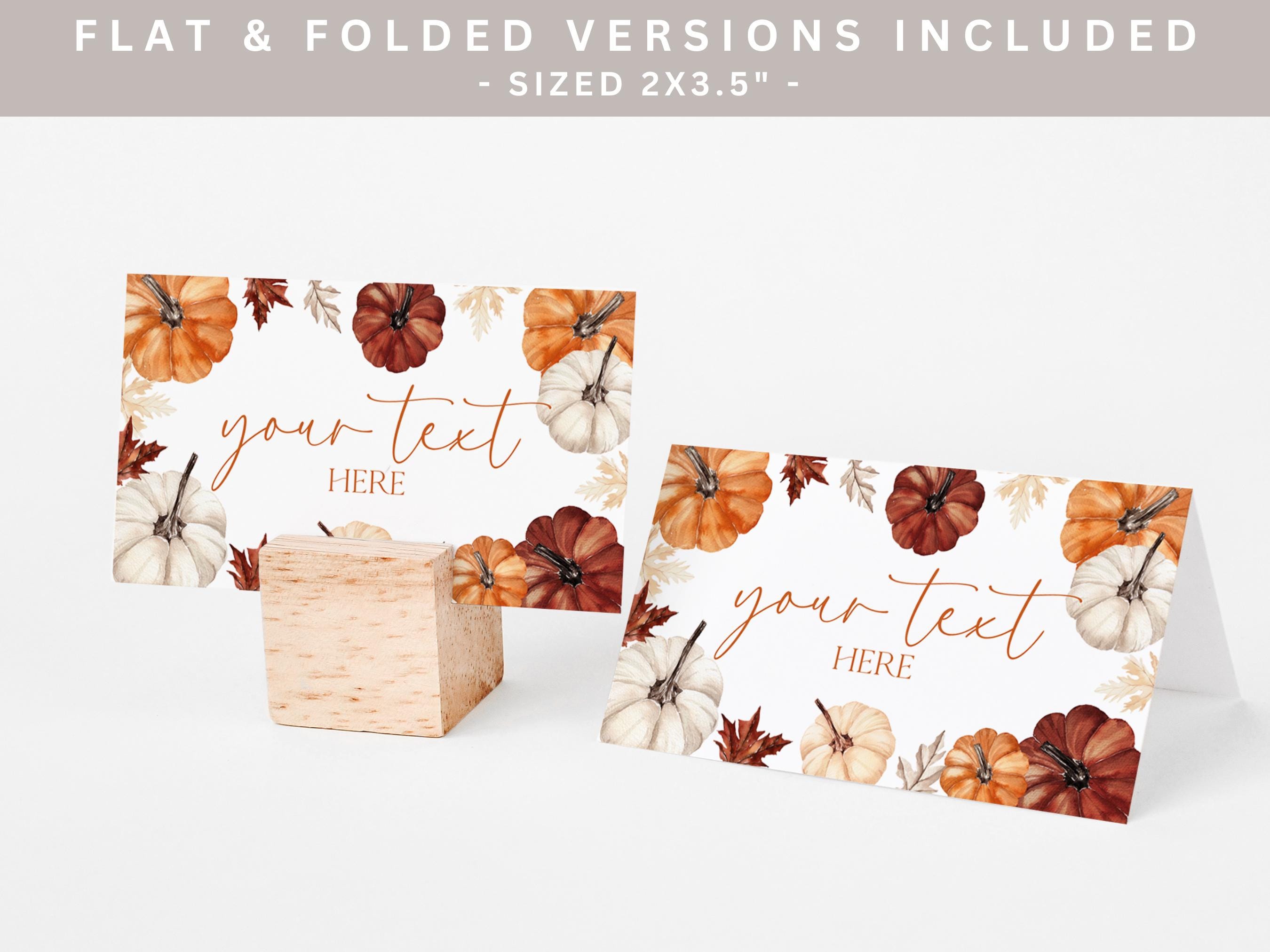 Fall Food Tent, Instant Download, Editable Template, Pumpkin Food Label ...