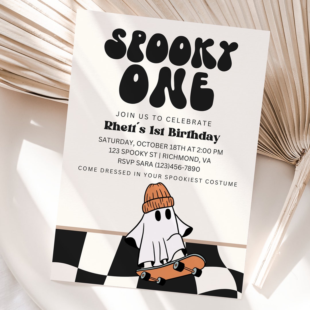 Spooky One Halloween Birthday Invitation, Spooky One Invite, Halloween ...