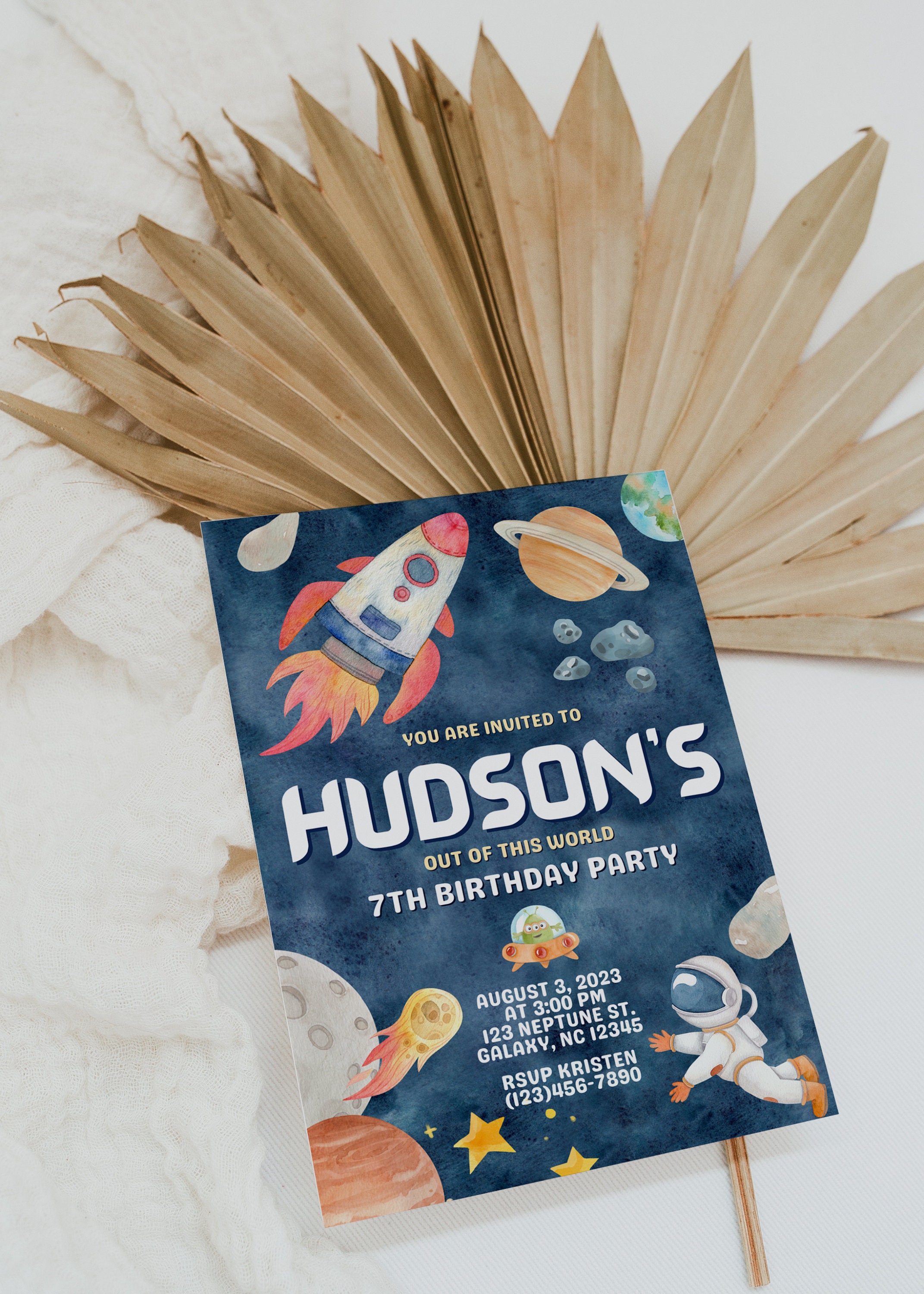 Outer Space Birthday Party Invitation Editable Birthday - Etsy