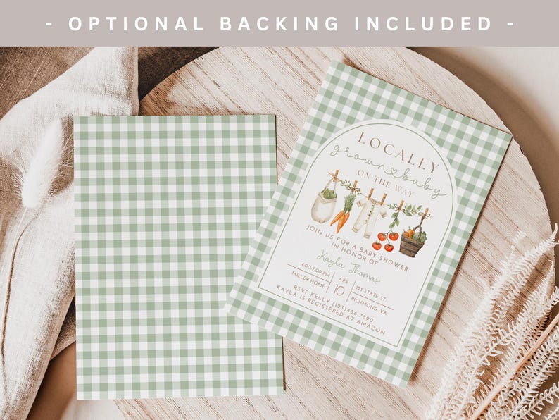 Locally Grown Baby Shower Invitation Bundle, Farmers Market Baby Shower ...