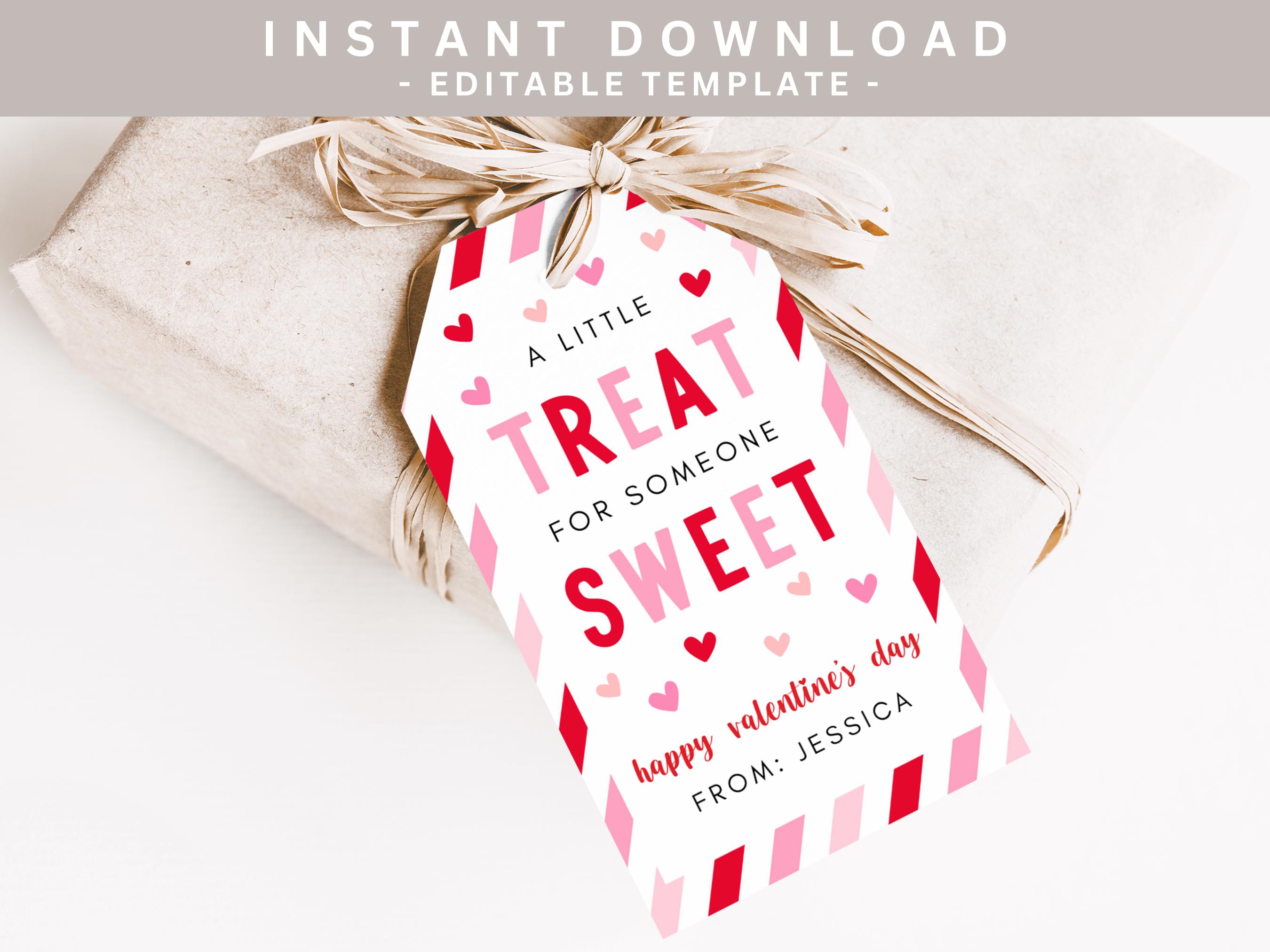 A Little Treat for Someone Sweet Valentine's Gift Tag, Valentines Day ...